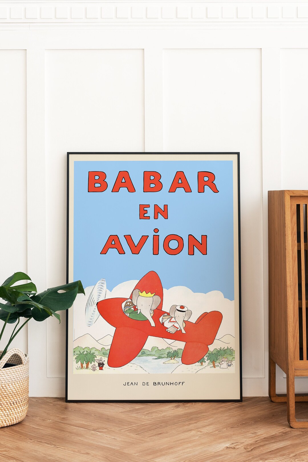 Babar the Elephant Wall Art Nursery Decor Kids Gift Retro Wall Art ...