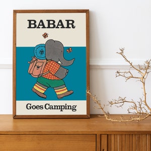 Babar Elephant Camping Print, Nursery Wall Art (digital Download) - Etsy