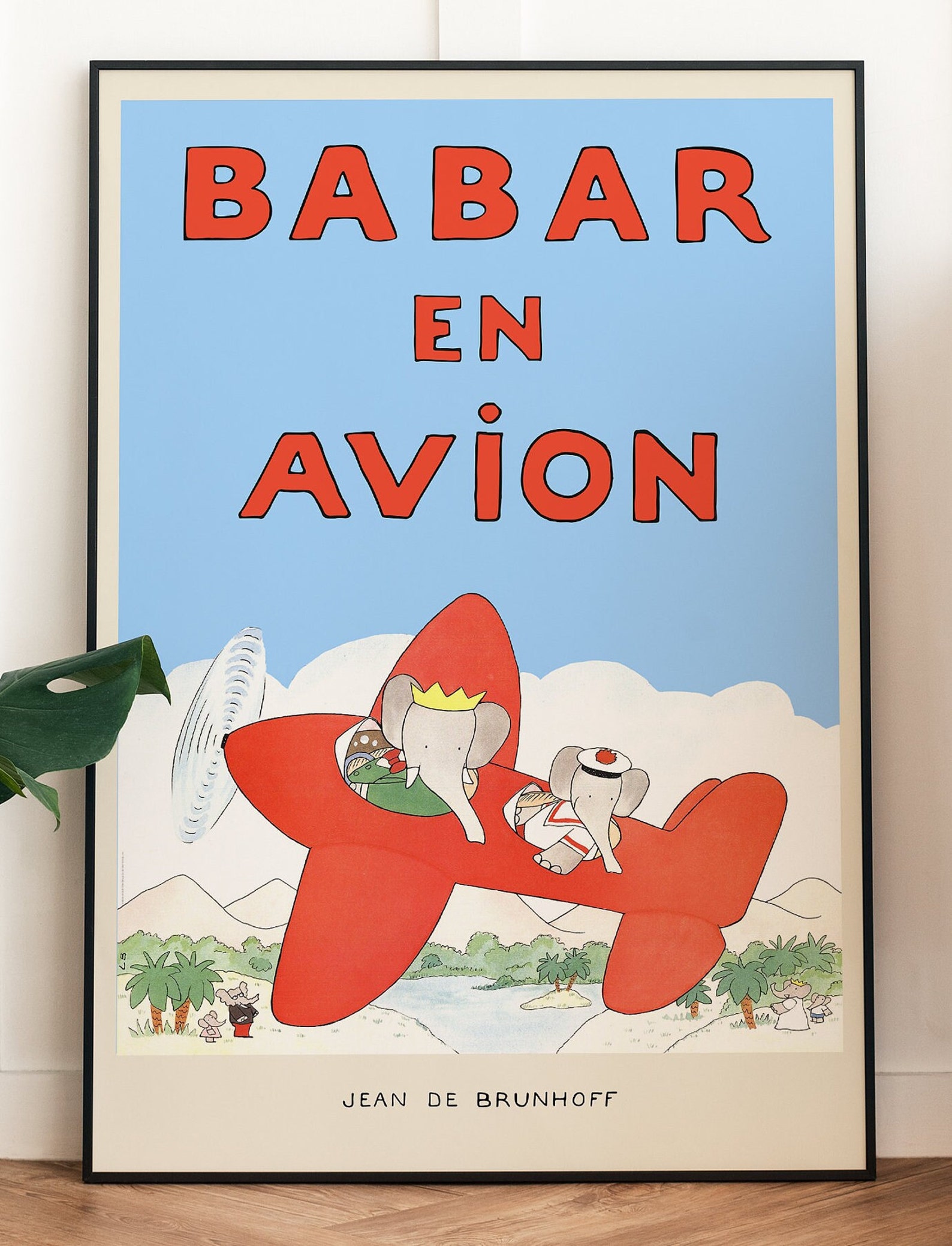 Babar the Elephant Wall Art Nursery Decor Kids Gift Retro Wall Art ...