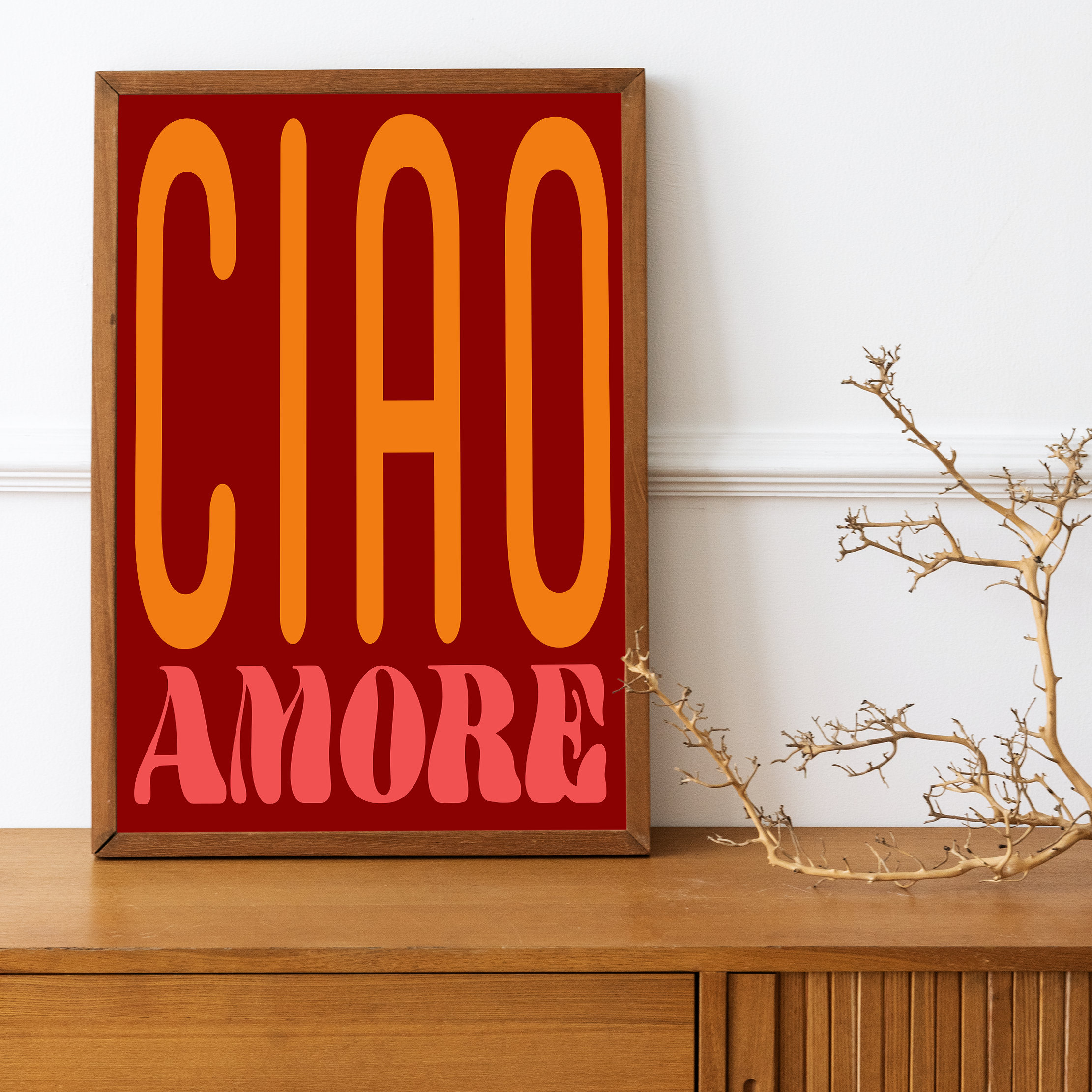 Typography Poster Ciao Amore Poster Modern Typography Print - Etsy