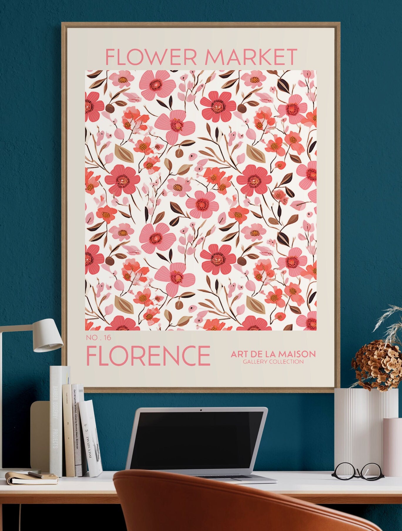 Flower Market Print, Botanical Wall Art, Floral Decor Poster, Flower ...