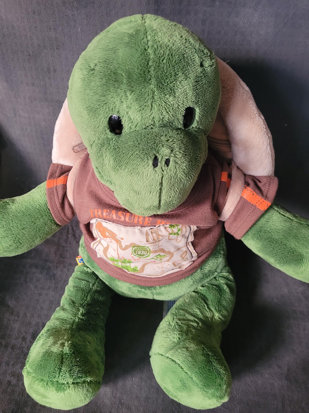 Build a Bear Green Trekkin Turtle W/ Shell Backpack Plush Stuffed Toy ...