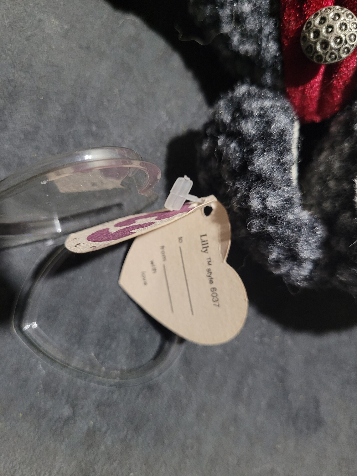 Ty Collectible Lilly the Lamb Jointed Bean Bag Plush Maroon Jumpsuit ...