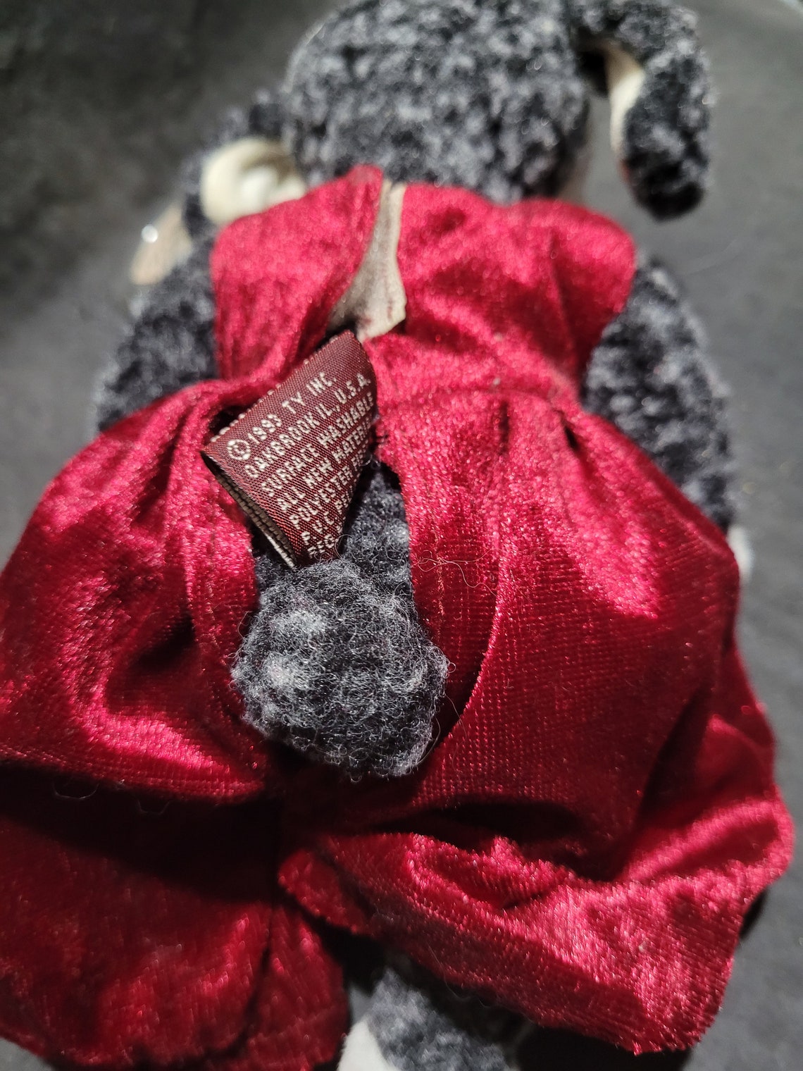 Ty Collectible Lilly the Lamb Jointed Bean Bag Plush Maroon Jumpsuit ...