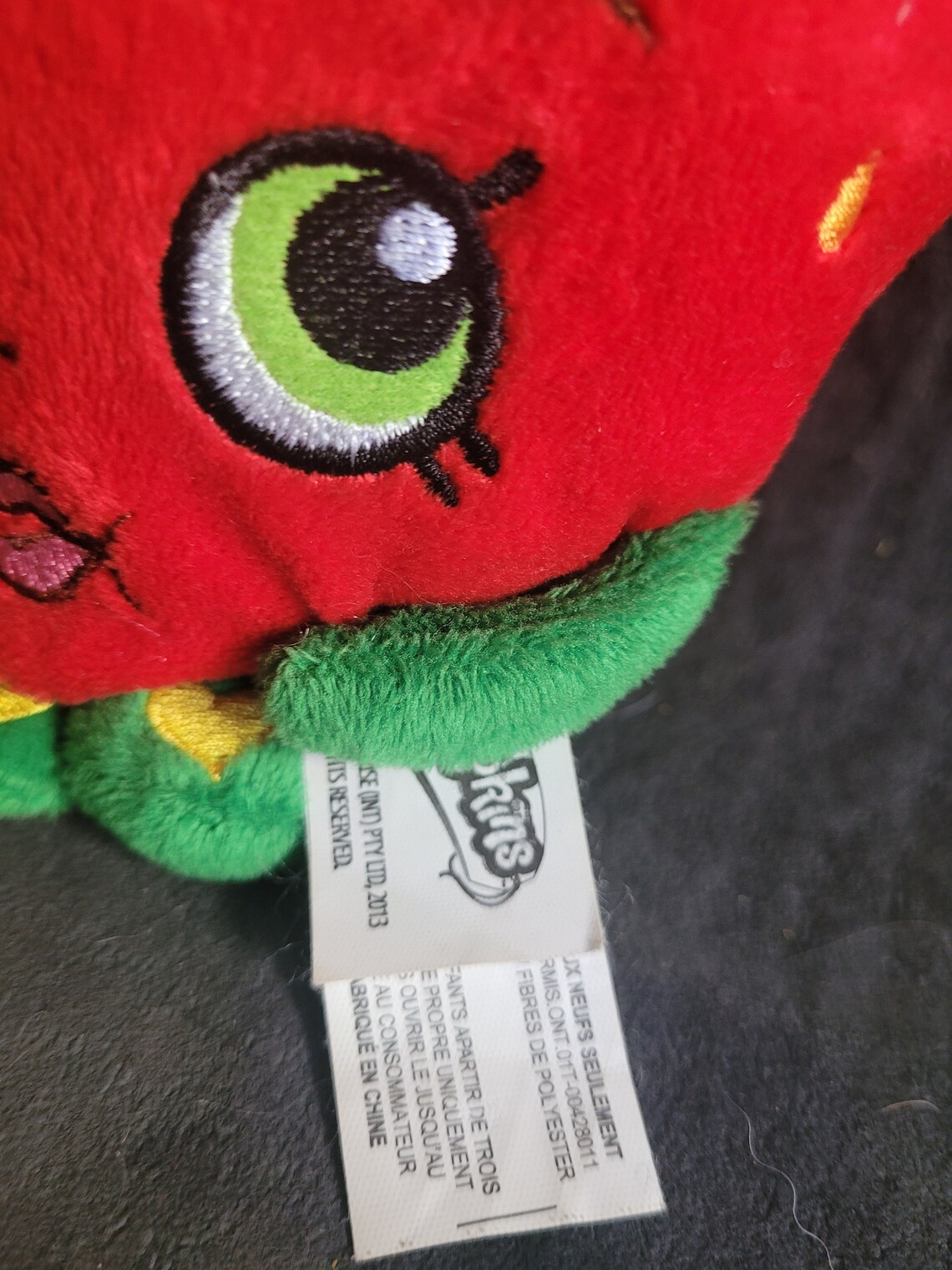 Shopkins Strawberry Kiss Stuffed Animal Plush Toy Pillow Red Green Big ...