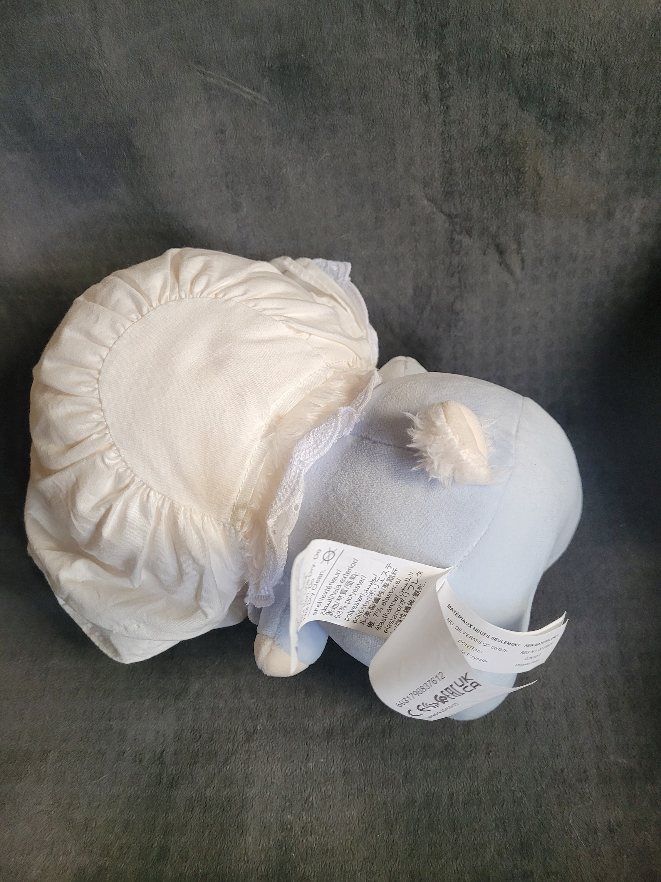 Miniso Lamb Doll Plush Sheep Blue Bonnet Sleeping Stuffie Lovey White ...