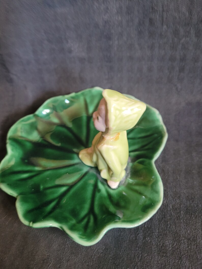 Vintage Pixie Potters Drews 1940s / 50s Original Yellow Green Trinket ...