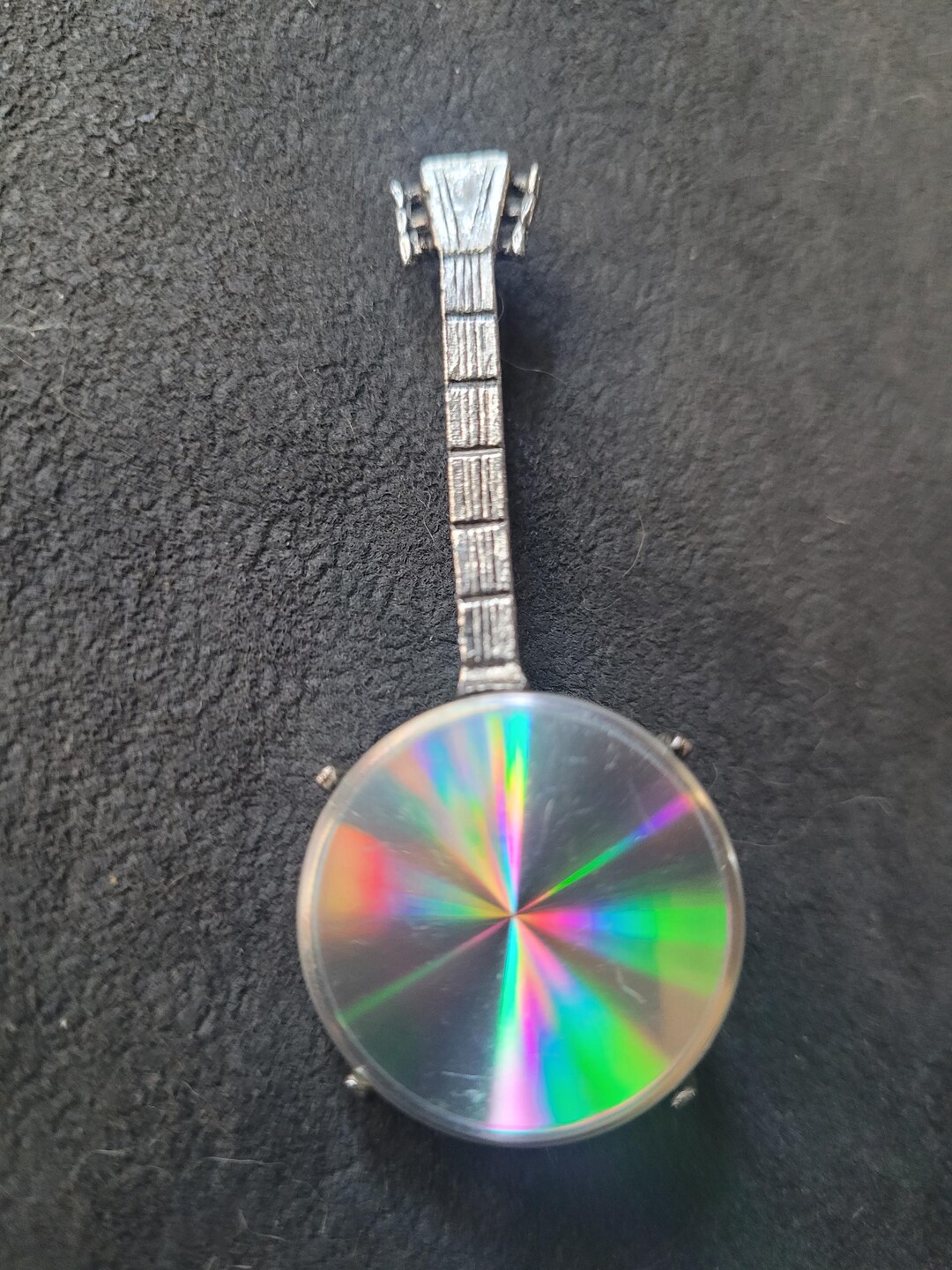 Vintage Holographic Banjo Pin Silver Tone - Etsy
