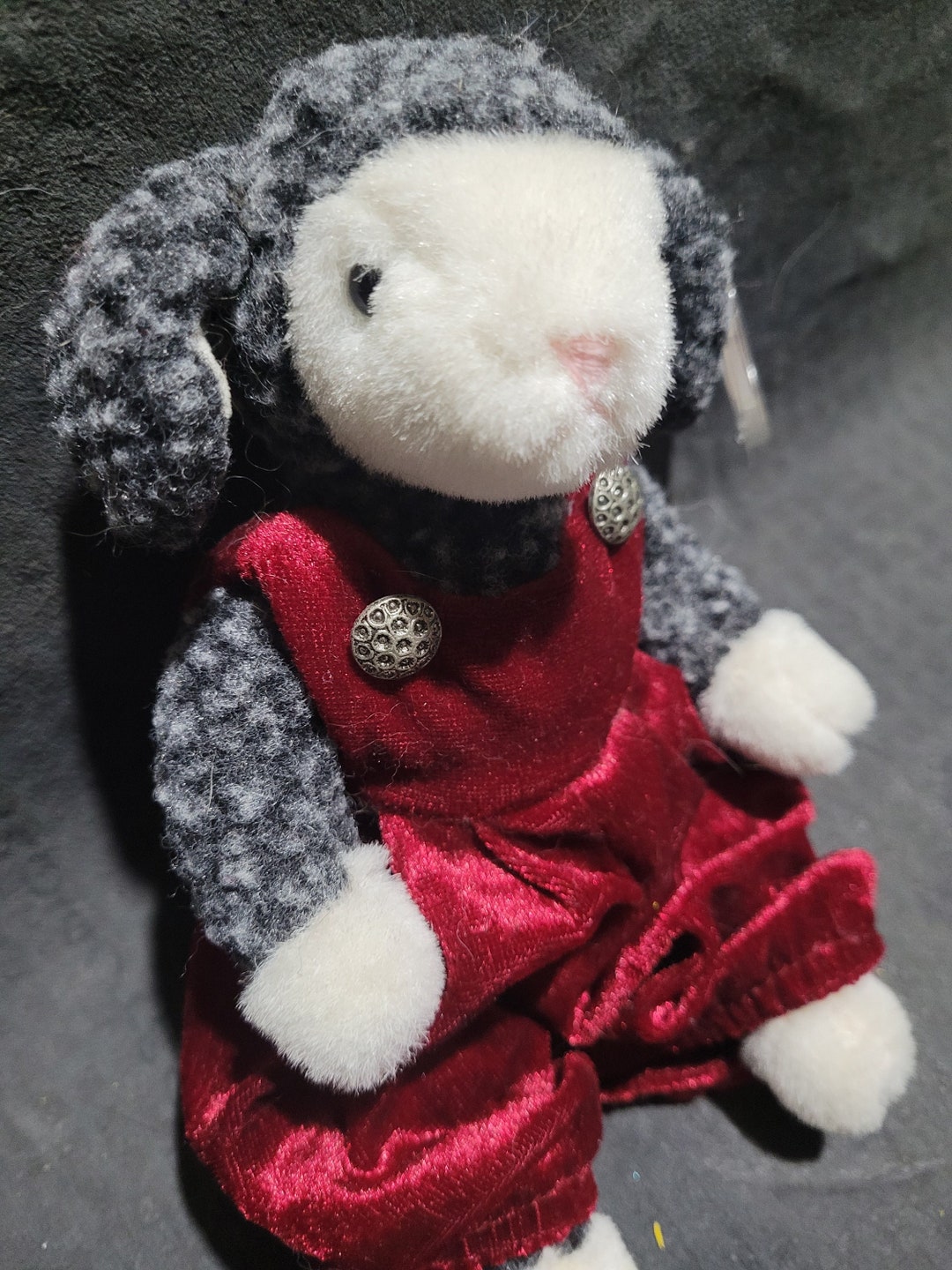 Ty Collectible Lilly the Lamb Jointed Bean Bag Plush Maroon Jumpsuit ...