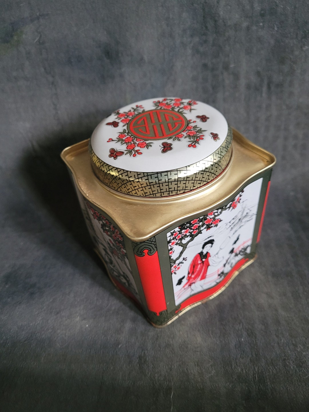 Vintage Lovely Cheong Hing Tea Co. Ltd. Tin, Jasmine Tea Tin, Hong Kong ...