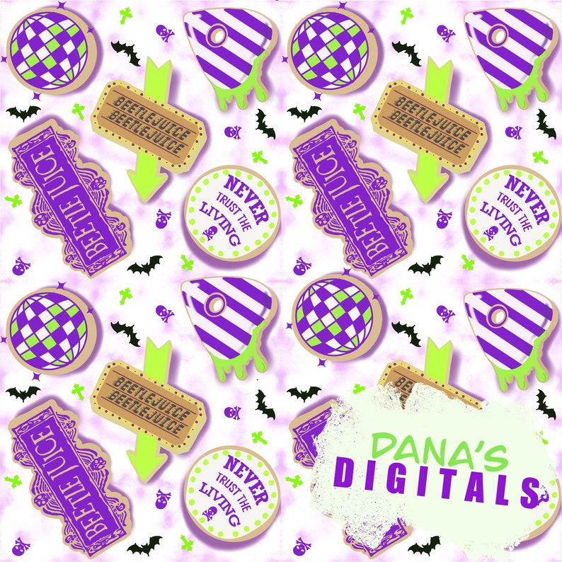 Beetlejuice Seamless Pattern PNG JPG - Etsy