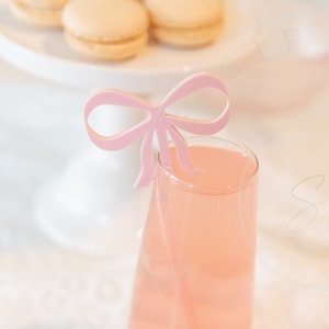 Pink Bow Drink Stirrers-set OF 4- Cut Out Drink Stirrers- Swizzle ...