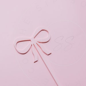 Pink Bow Drink Stirrers-set OF 4- Cut Out Drink Stirrers- Swizzle ...
