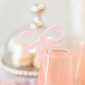 Pink Bow Drink Stirrers-set OF 4- Cut Out Drink Stirrers- Swizzle ...