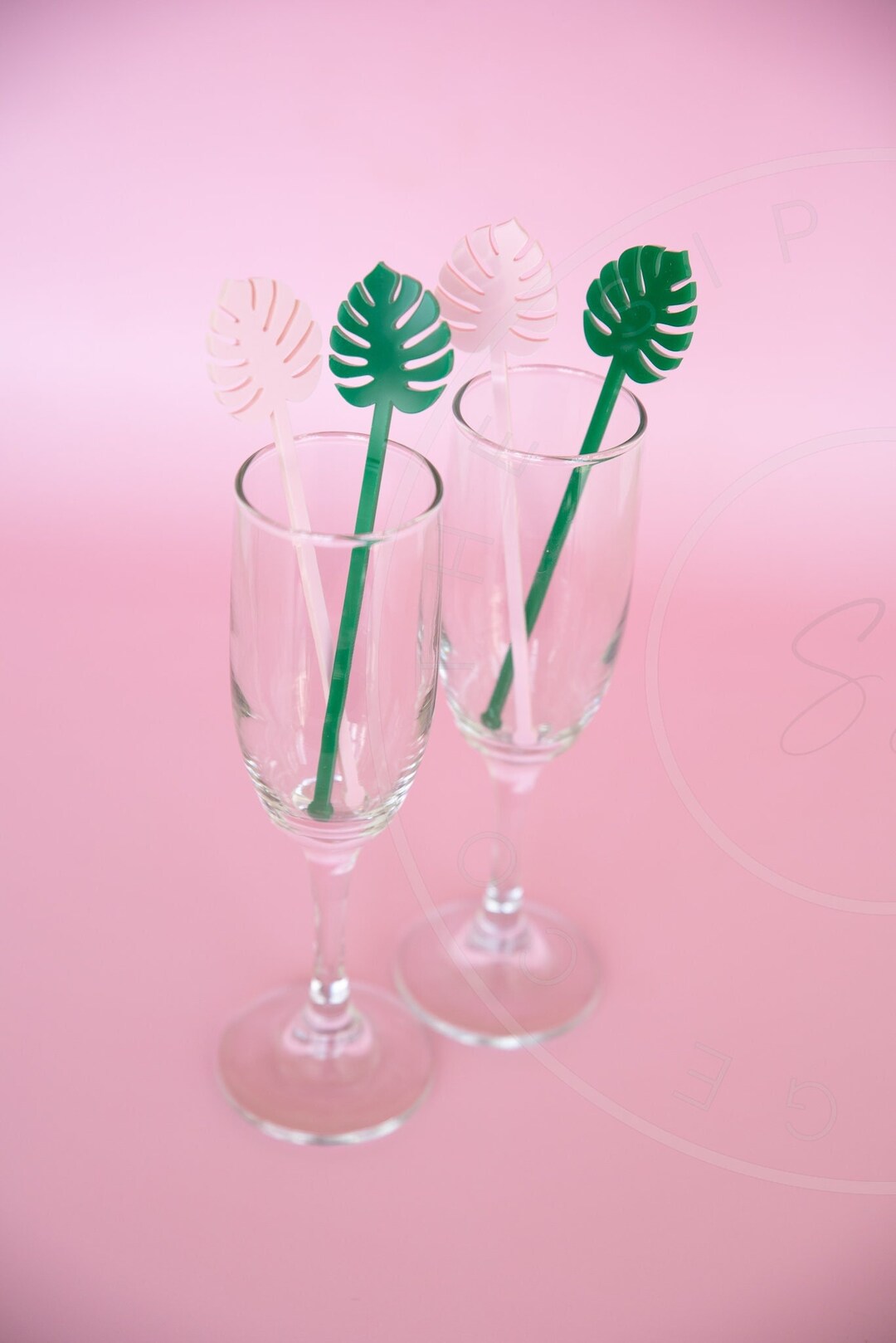 SET OF 4- Monstera Leaf Drink Stirrers-tropical Summer Stirrer- Drink ...