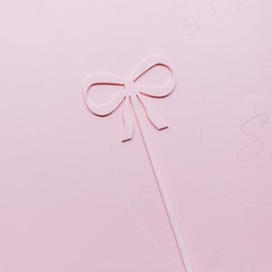Pink Bow Drink Stirrers-set OF 4- Cut Out Drink Stirrers- Swizzle ...