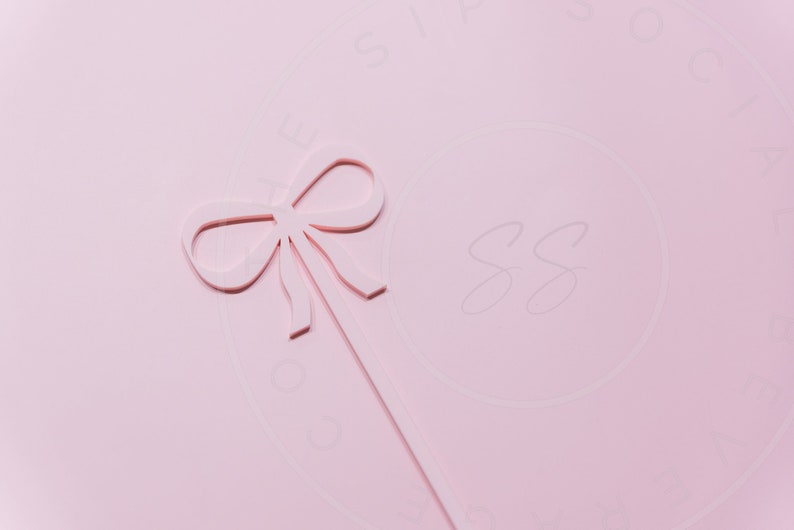 Pink Bow Drink Stirrers-set OF 4 Cut Out Drink Stirrers Swizzle Sticks ...