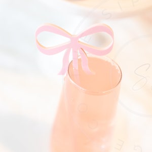 Pink Bow Drink Stirrers-set OF 4- Cut Out Drink Stirrers- Swizzle ...