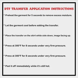 DTF Transfer, Ready to Press, DTF Print, Direct to Film, Heat Transfer ...