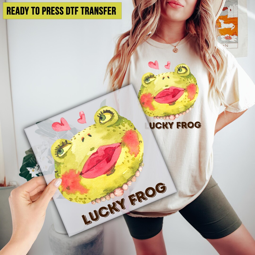 Luck Frog DTF Transfer, Ready to Press, the Lover Frog DTF Print ...
