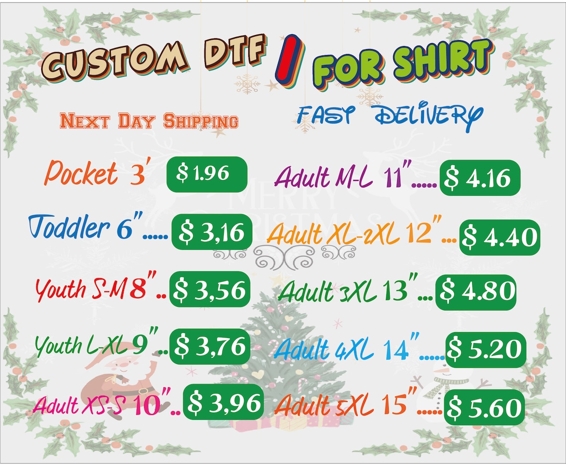 DTF Print, Full Color DTF T-shirt Heat Transfer, Press Ready, Custom ...