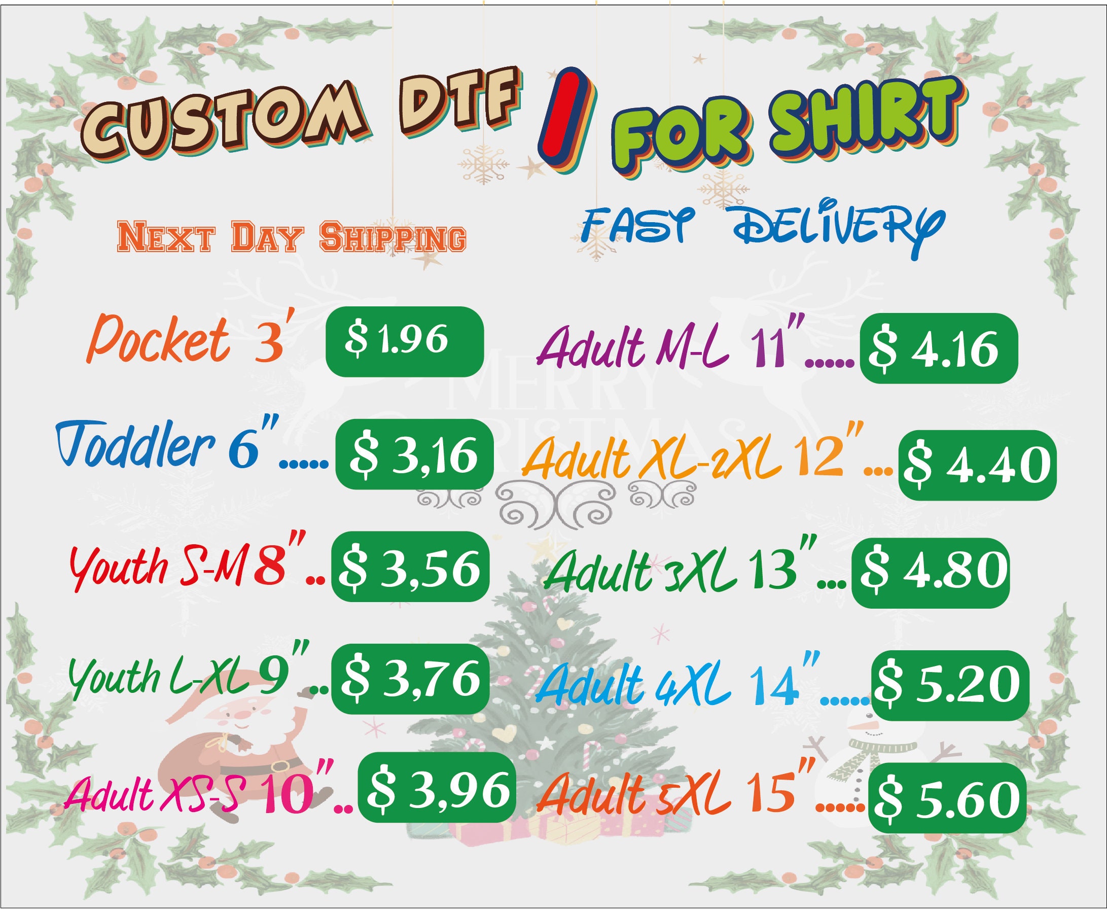 DTF Print, Full Color DTF T-shirt Heat Transfer, Press Ready, Custom Transfer, Ready to Apply ...