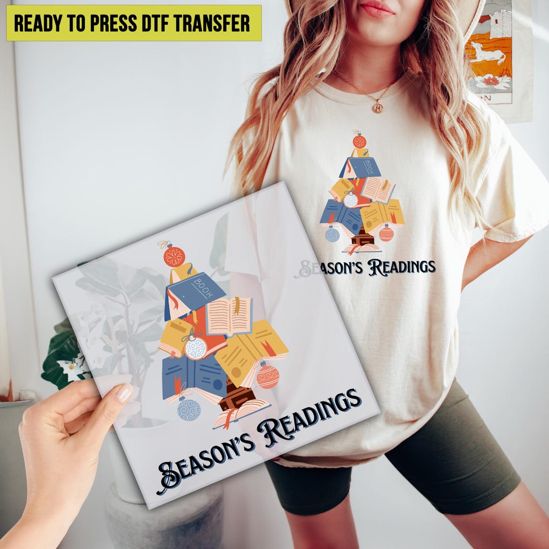 Season's Readings, Santa Bookish,dtf Transfer,bookish Xmas, Xmas Ready ...
