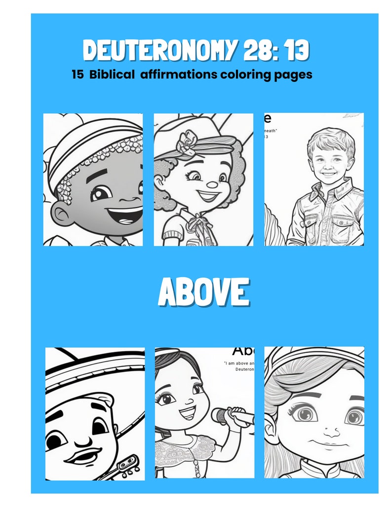 Deut 28:13 Biblical Affirmation Coloring Page Printable Christian Kids ...
