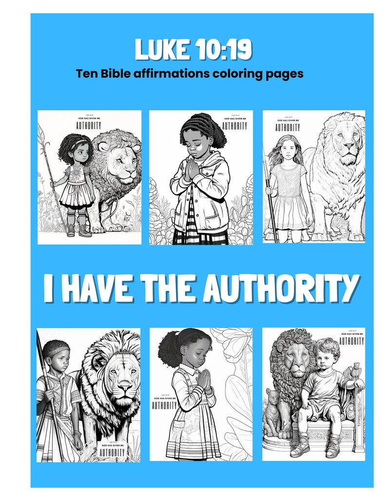Luke 10:19 Biblical Affirmation Coloring Page Printable Christian Kids ...