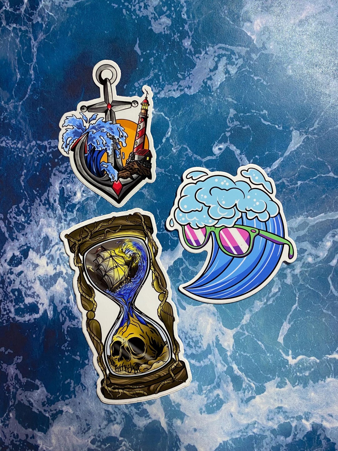 Wave Sticker Pack Laptop Sticker Water Bottle Sticker Funny Sticker ...