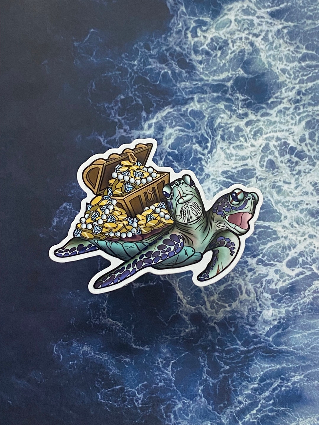 Sea Turtle Sticker, Sea Turtle Vinyl Sticker for Laptops, Cars, Water ...