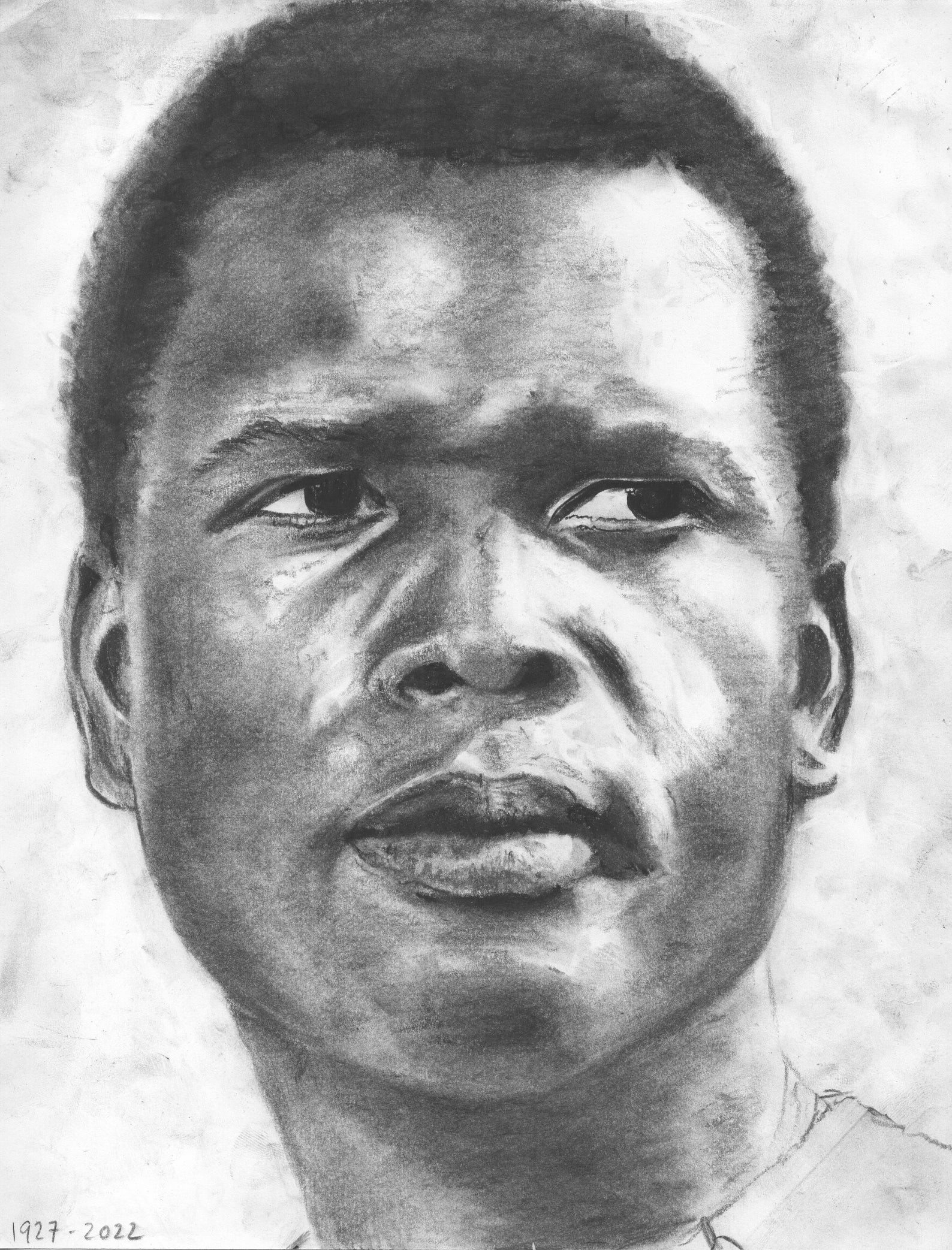 Sidney Poitier Digital Download of Charcoal Drawing - Etsy