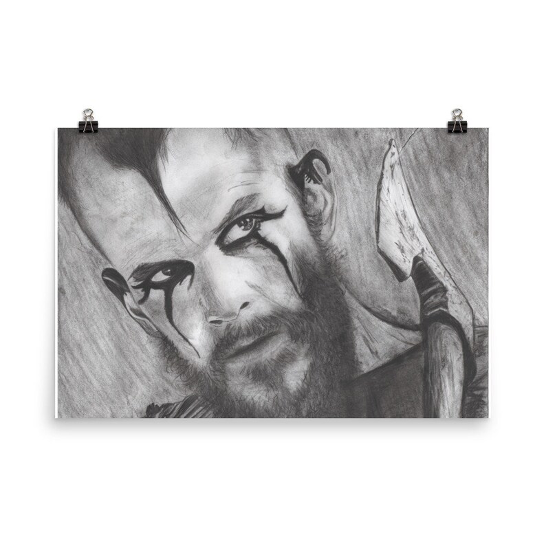 Floki "gustaf Skarsgård" Poster Charcoal Drawing "free Shipping" - Etsy