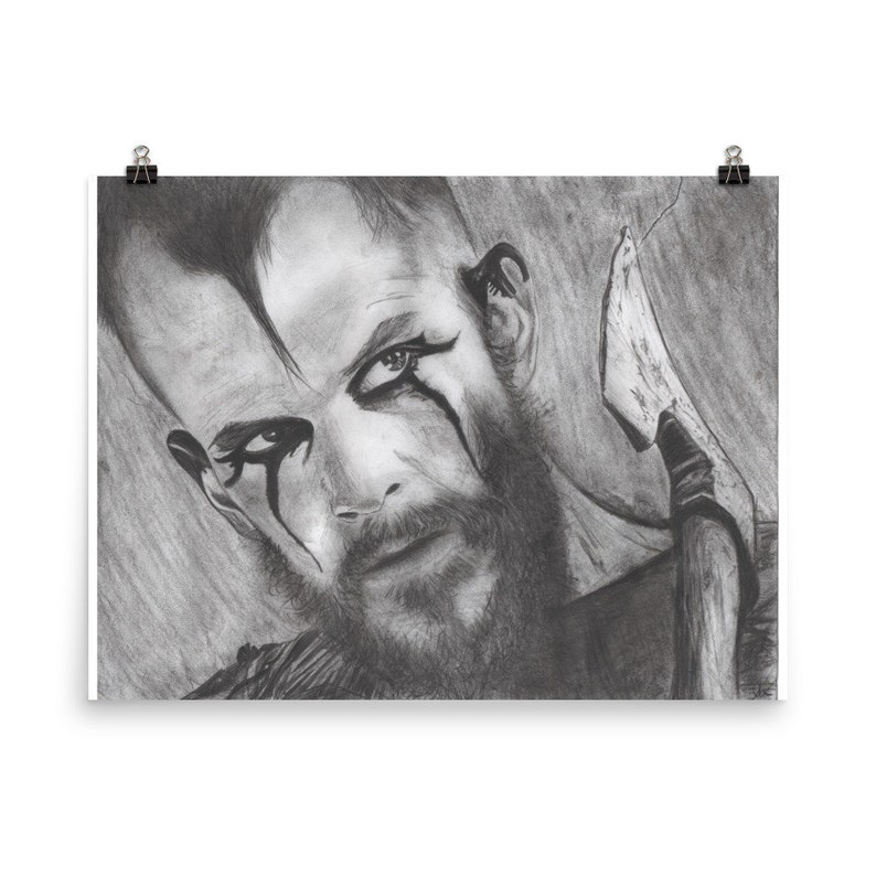 Floki "gustaf Skarsgård" Poster Charcoal Drawing "free Shipping" - Etsy