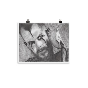 Floki "gustaf Skarsgård" Poster Charcoal Drawing "free Shipping" - Etsy