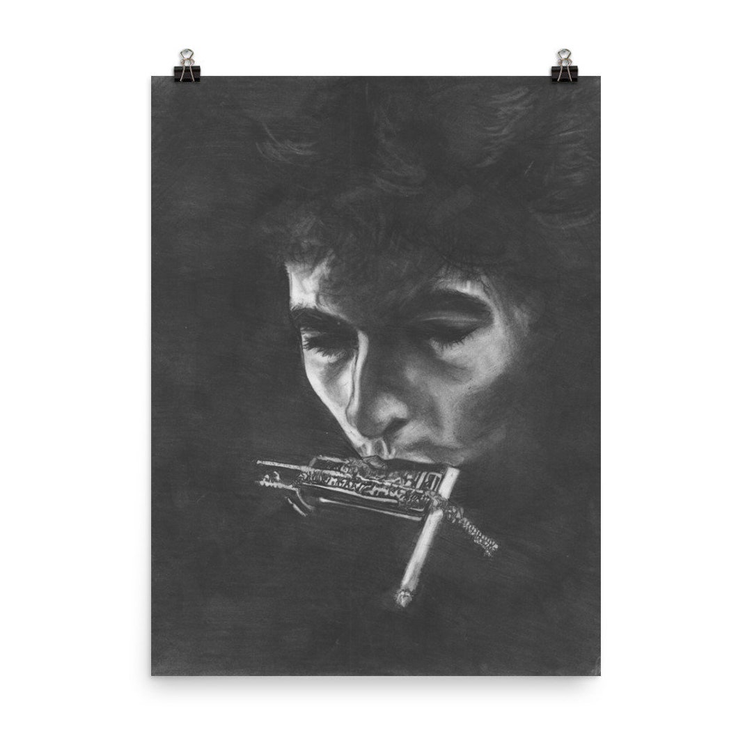 Bob Dylan Poster 18"x24" Charcoal Drawing "free Shipping" - Etsy
