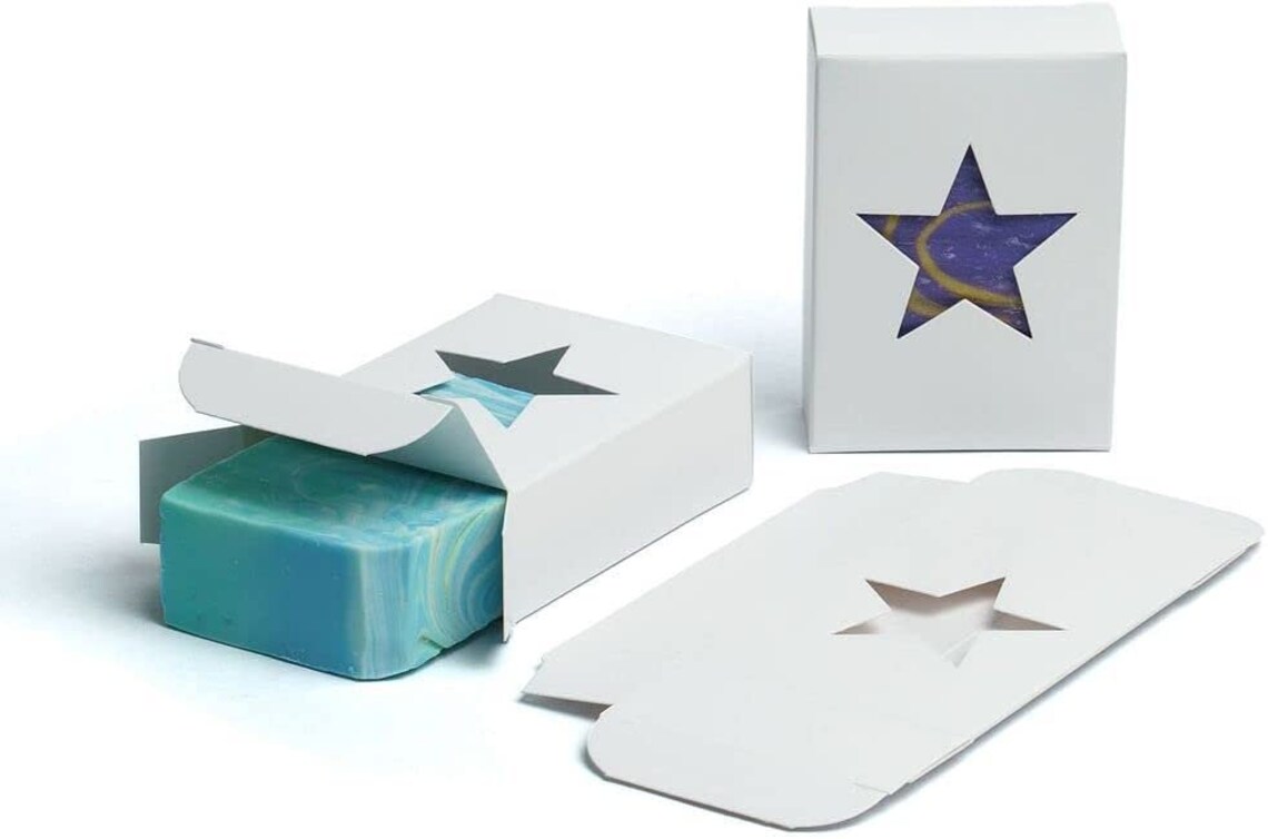1000 CYP Kraft, Black or White Star Window Soap Box - Homemade Soap ...