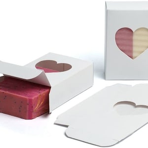 50 CYP Kraft, Black or White Heart Window Soap Box - Homemade Soap ...