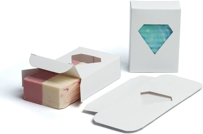 50 CYP Kraft, Black or White Diamond Window Soap Box - Homemade Soap ...