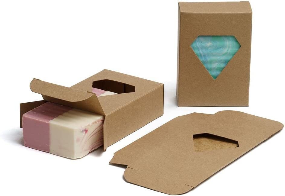 50 CYP Kraft, Black or White Diamond Window Soap Box - Homemade Soap ...