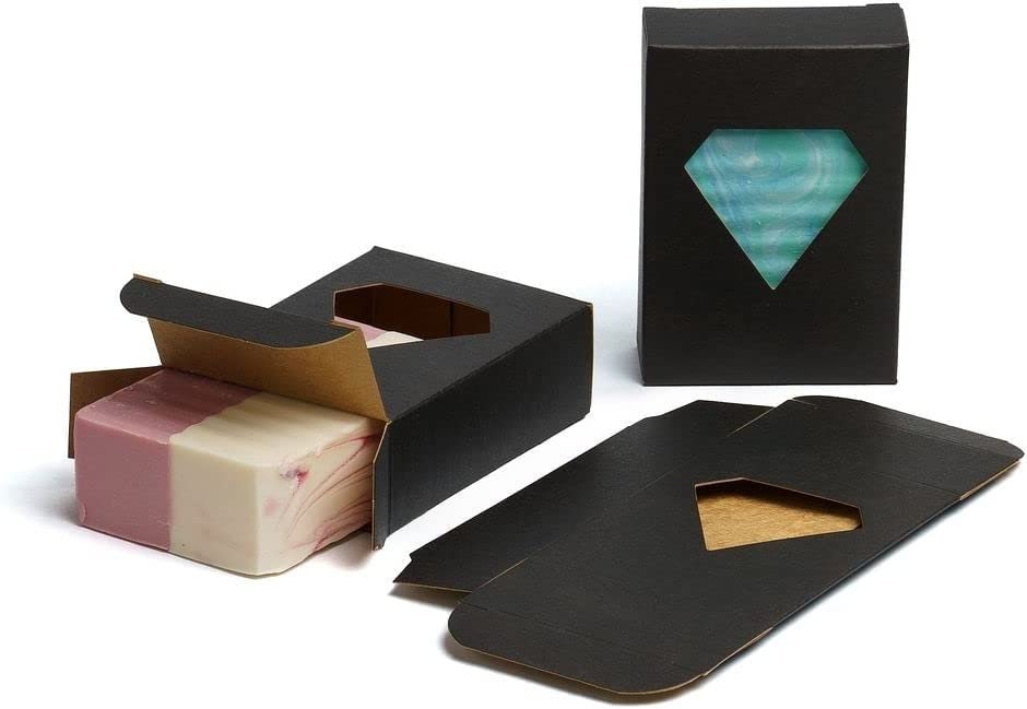 50 CYP Kraft, Black or White Diamond Window Soap Box - Homemade Soap ...