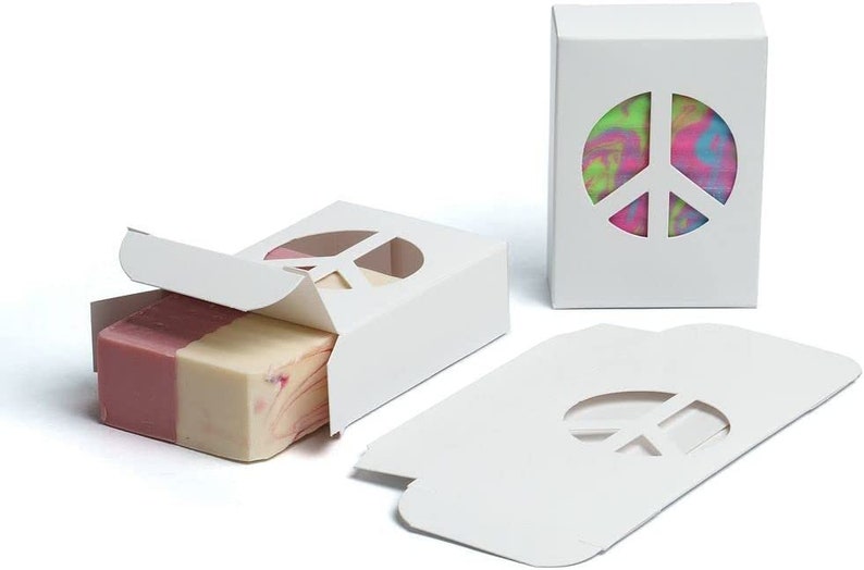 50 CYP Kraft, Black or White Peace Window Soap Box - Homemade Soap ...