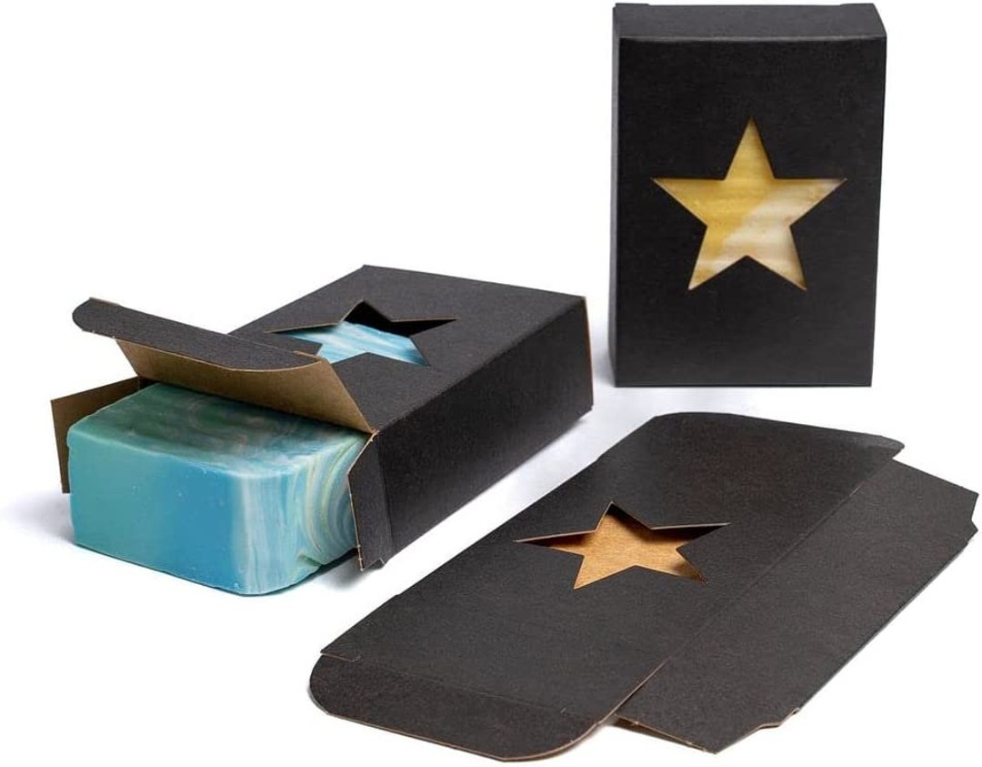 250 CYP Kraft, Black or White Star Window Soap Box - Homemade Soap ...