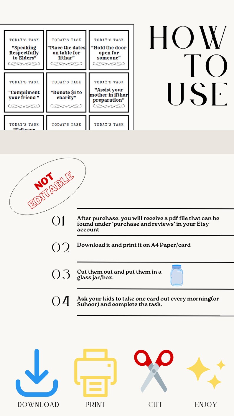 Good Deed Cards for the Ramadan Jar/ Ramadan Activities for Kids ...