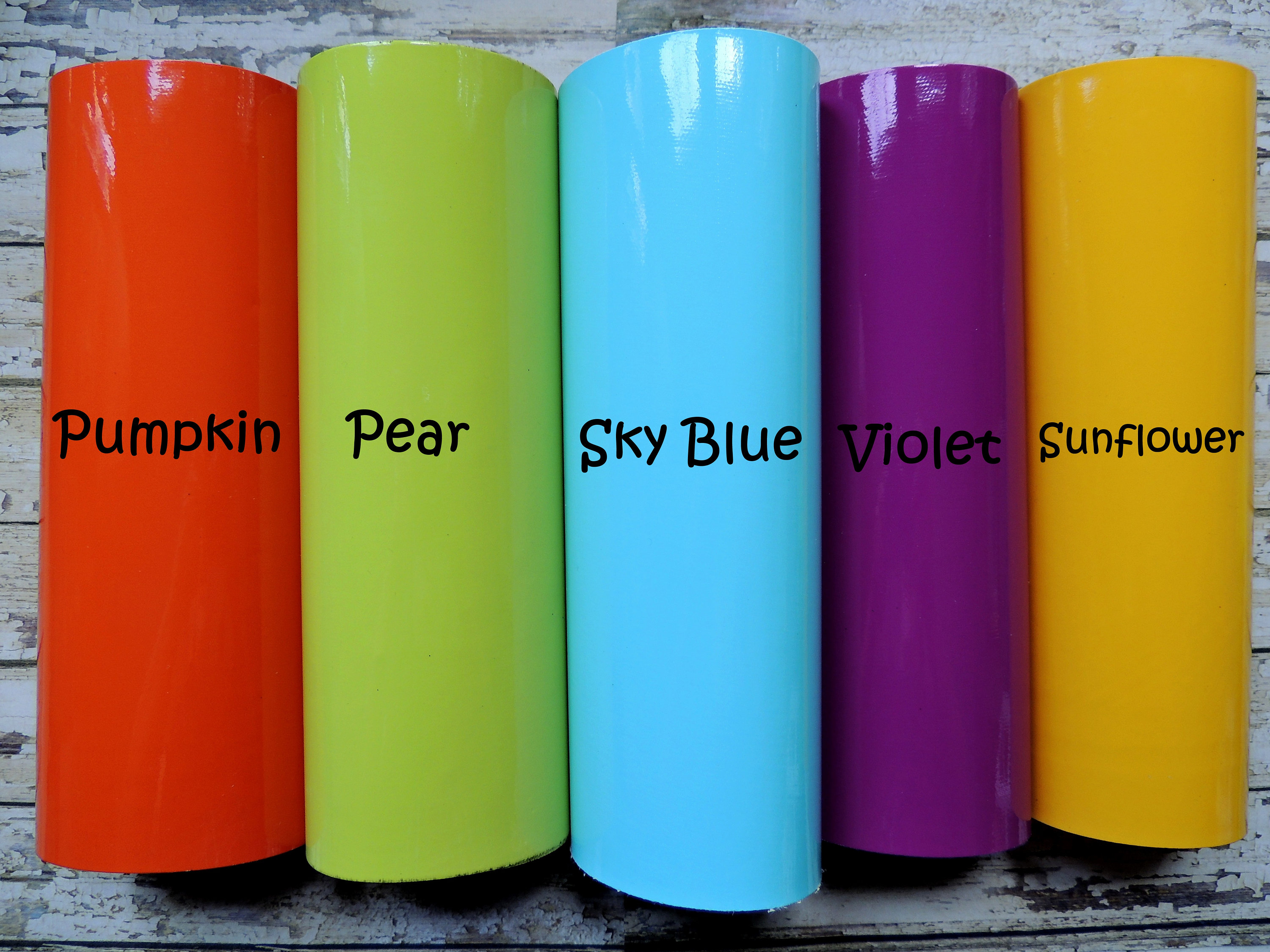 Smooth Shiny Solid Colours, Vinyl, Choice of 5 Colours, 1 Sheet ...