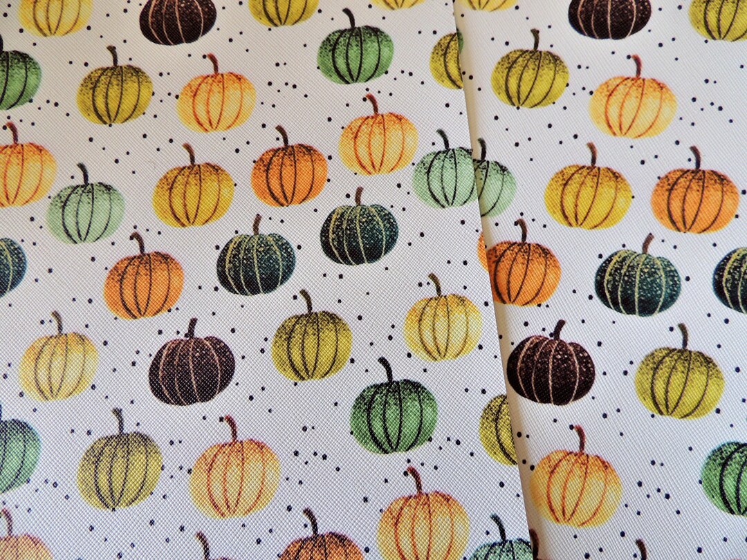 Autumn Pumpkin Design Faux Leather, 1 Sheet 20cmx34cm, Sewing, Jewelry ...