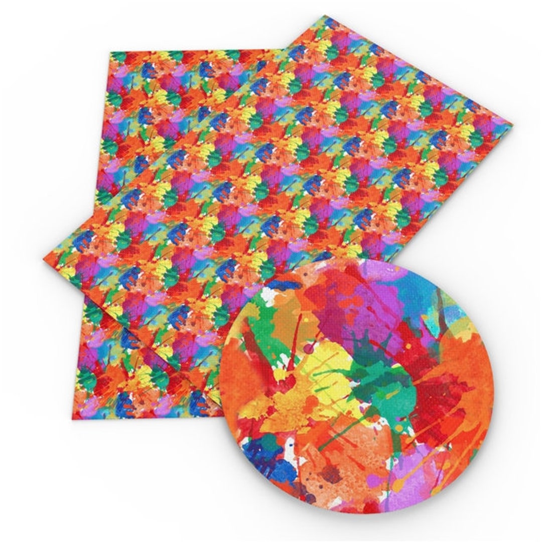 Colourful Paint Splatter Design on Faux Leather, Bow and Earring Making ...