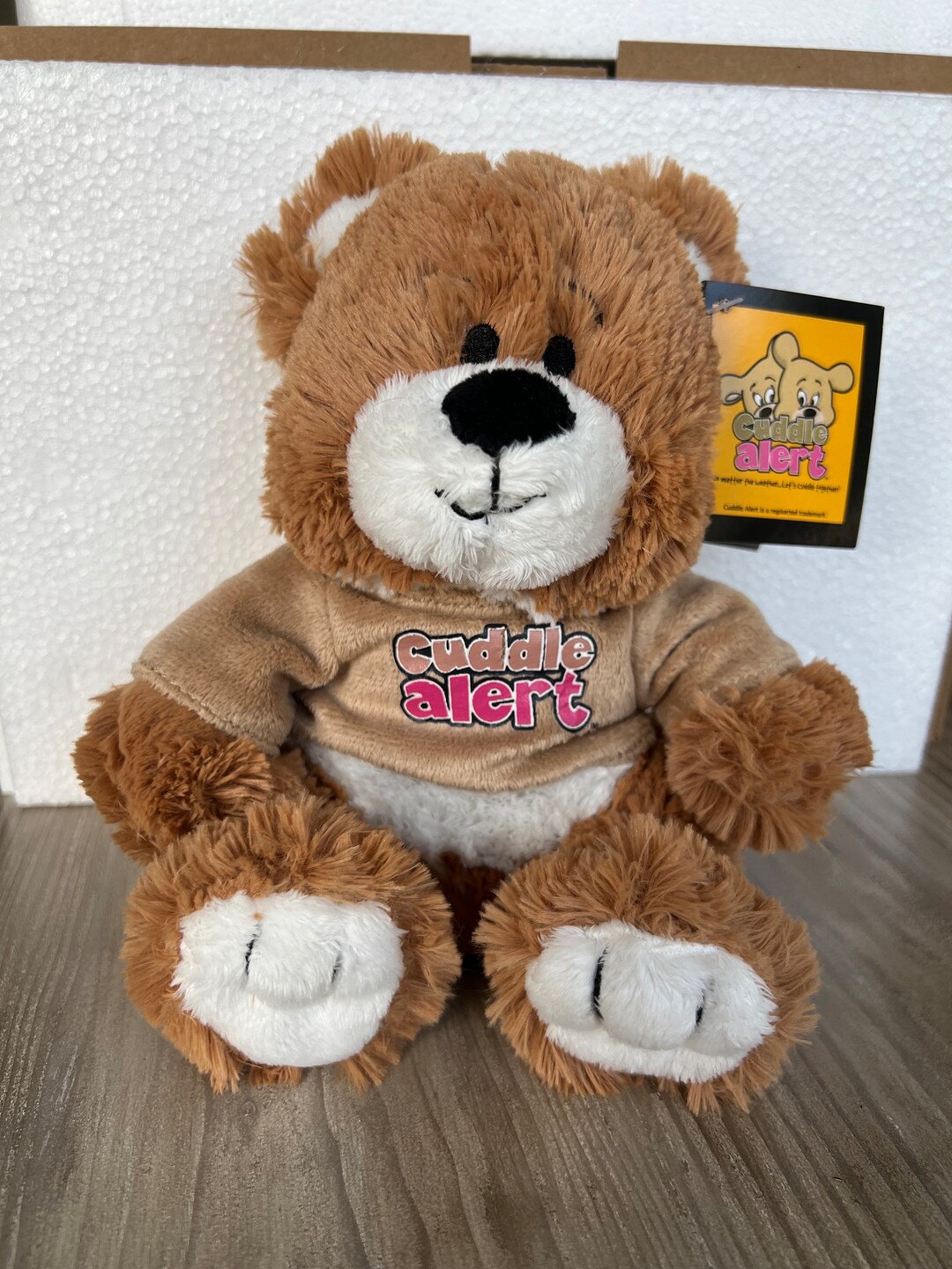 RARE Nwt CUDDLE ALERT Teddy Bear 8” Very Soft Cute Face and Shirt. the Tag Mentions This is to ...