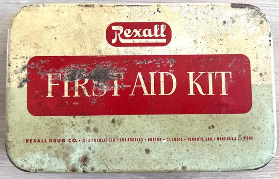 1950s Rexall First Aid Kit - Complete Kit - Rexall Dr… - Gem