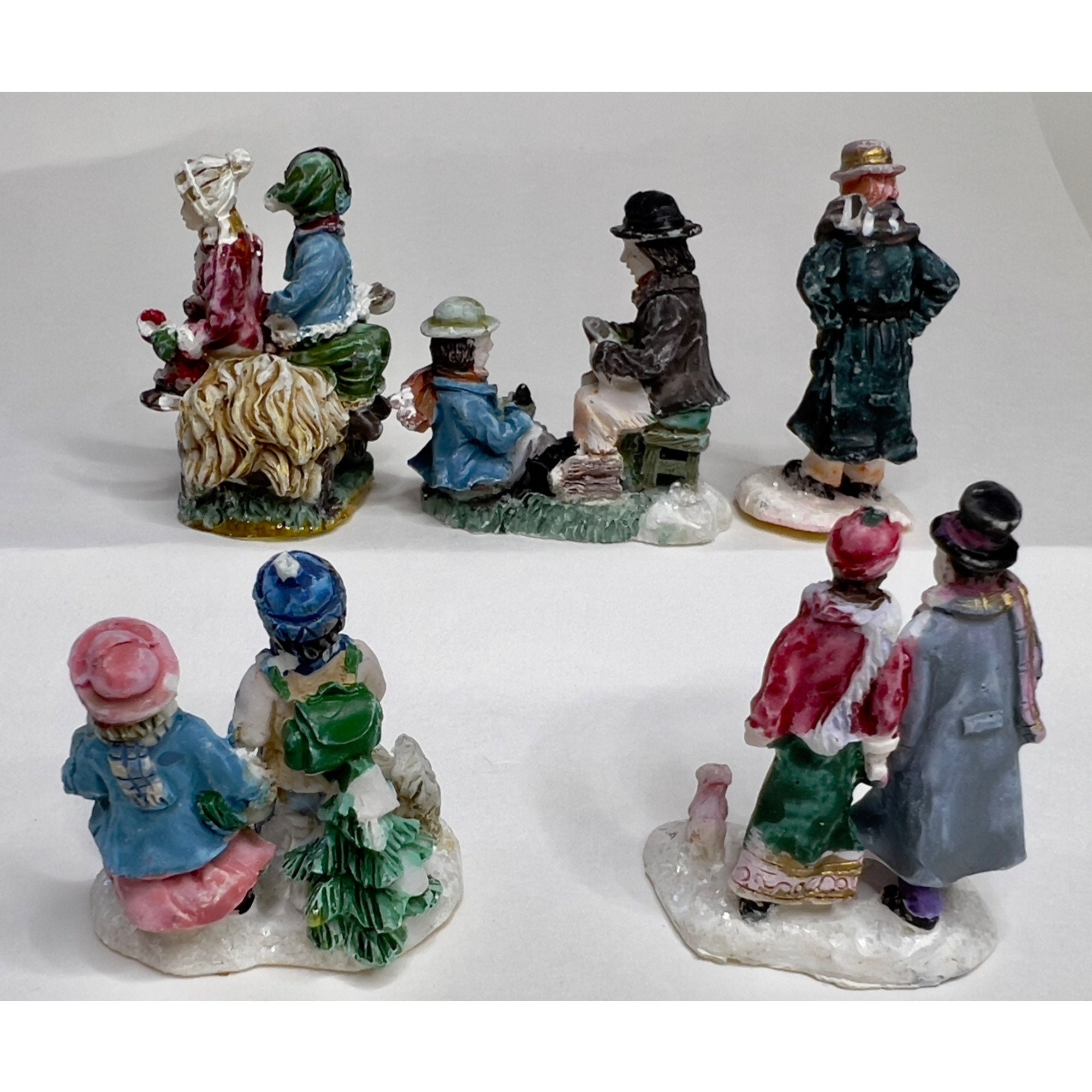 Vtg 5 Resin Miniature People Wintertime Fairy Garden Train - Etsy